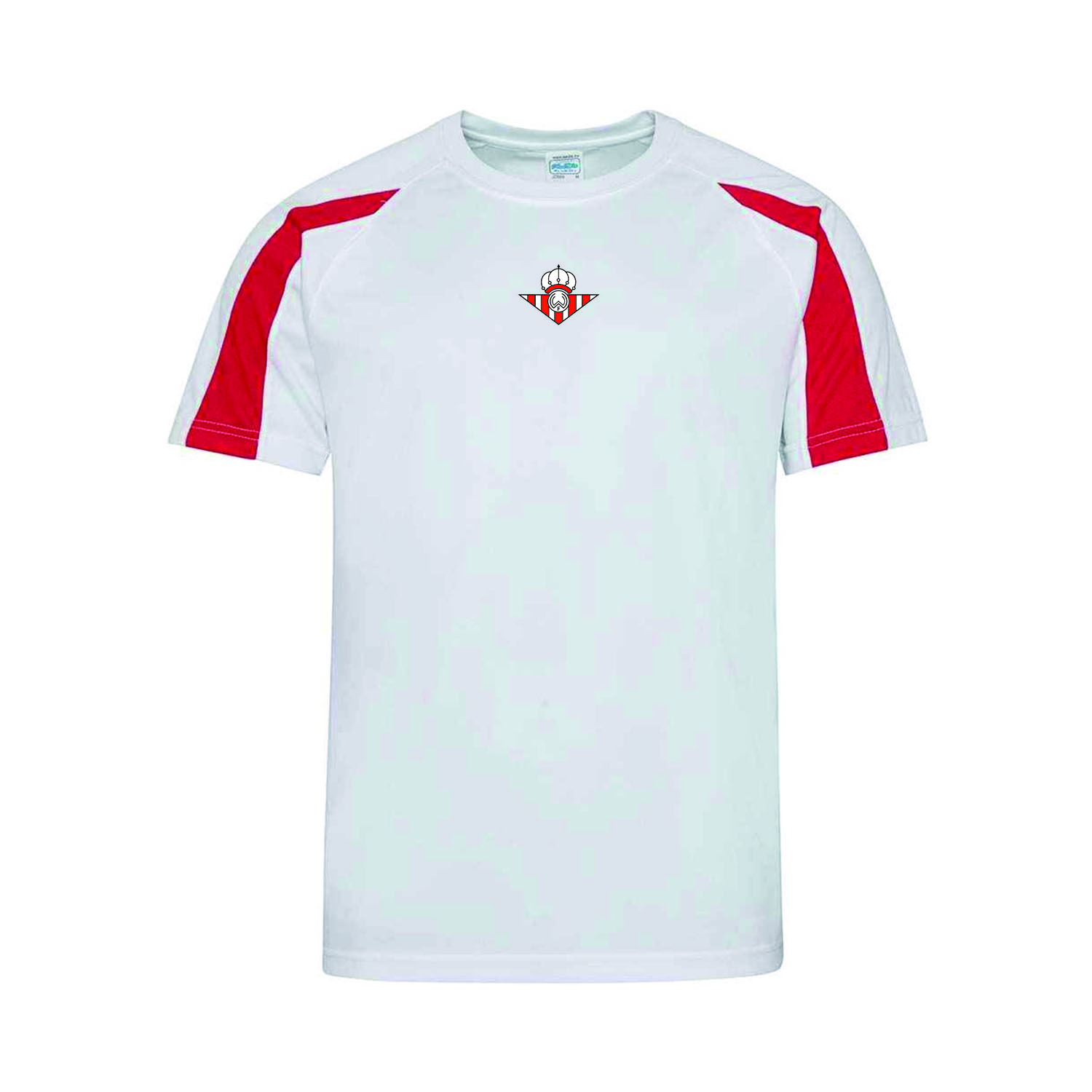 Woodside WF Arctic White/Fire Red AWDis Cool Contrast Wicking T-Shirt ...