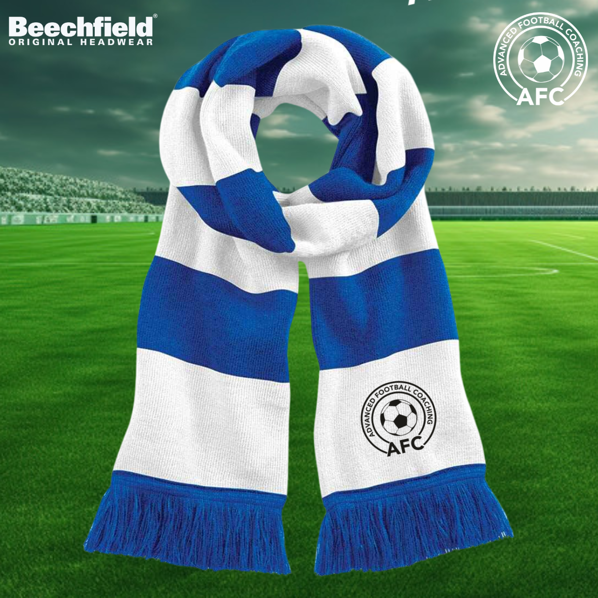 Beechfield Stadium Scarf (BB479) Bright Royal/White – Pinnacle UK