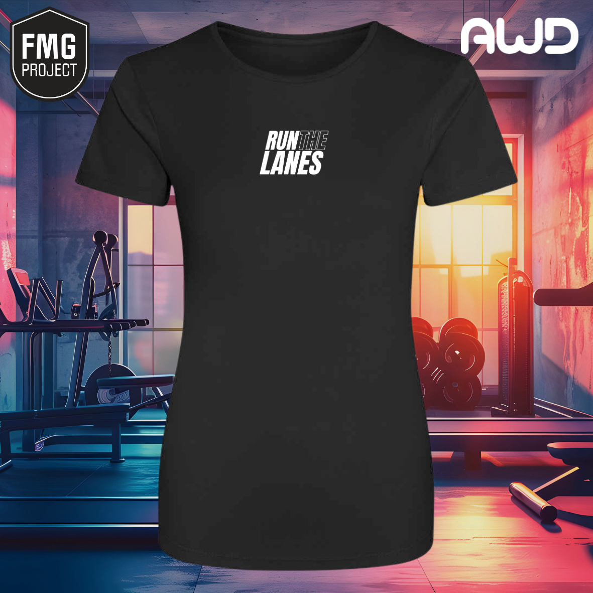 AWD Ladies Cool T-Shirt (JC005) Black - Pinnacle UK