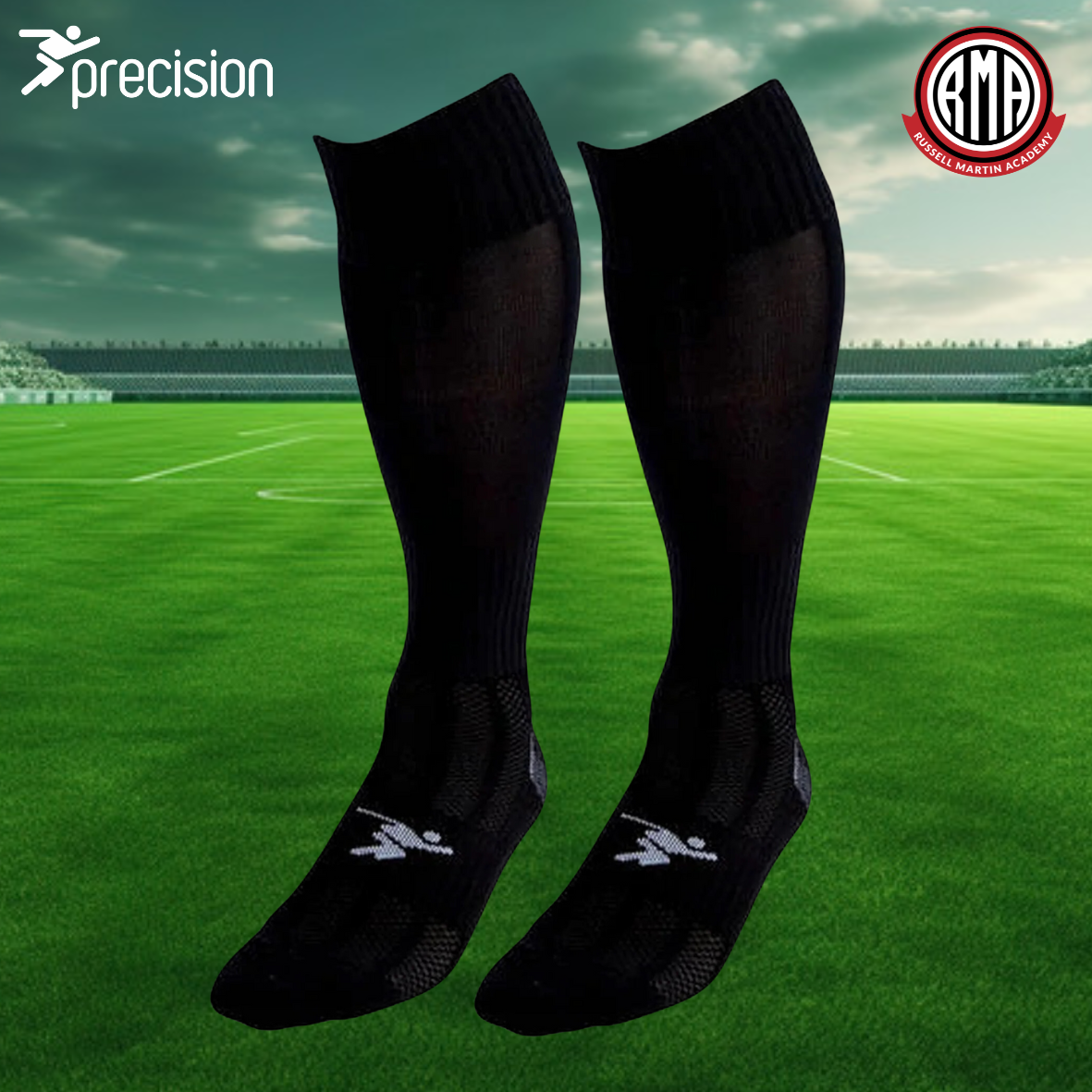 Precision Plain Pro Socks (708) Black - Pinnacle UK