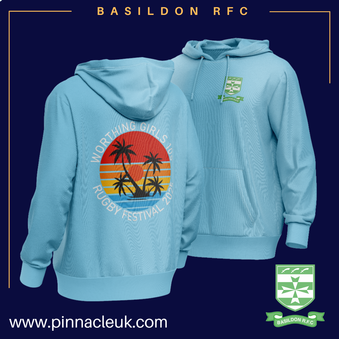 Basildon RFC Festival Hoodie 2025 – Pinnacle UK